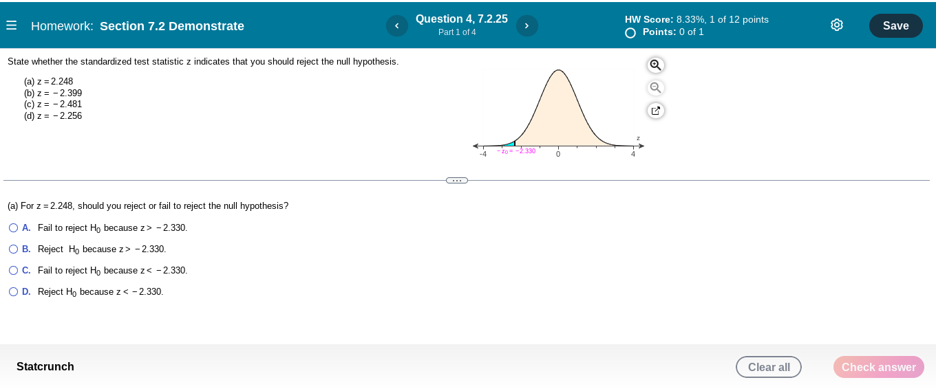 Solved Homework: Section 7.2 Demonstrate State whether the | Chegg.com