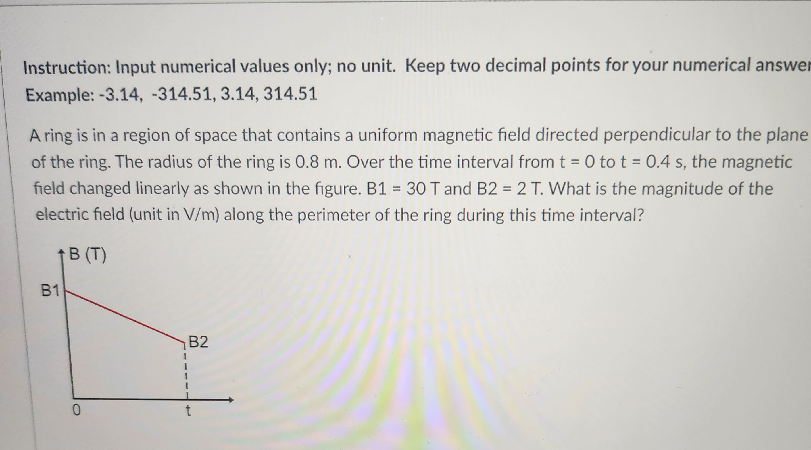 Solved Instruction: Input numerical values only; no unit. | Chegg.com