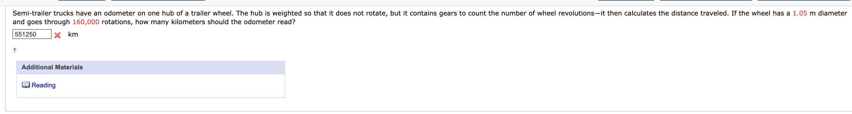 Solved Semi-trailer trucks have an odometer on one hub of a | Chegg.com