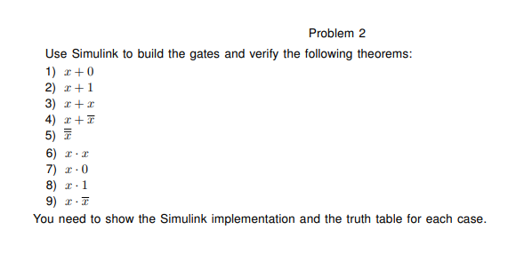 Solved Using Matlab Simulink And Truth Table Please Show