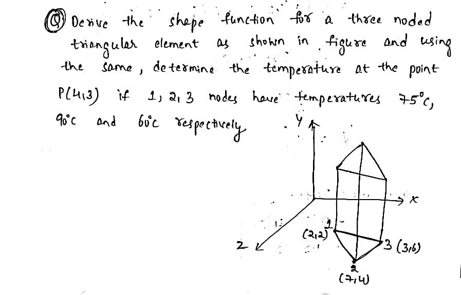 Solved as figure and and using Derive the shape function for | Chegg.com