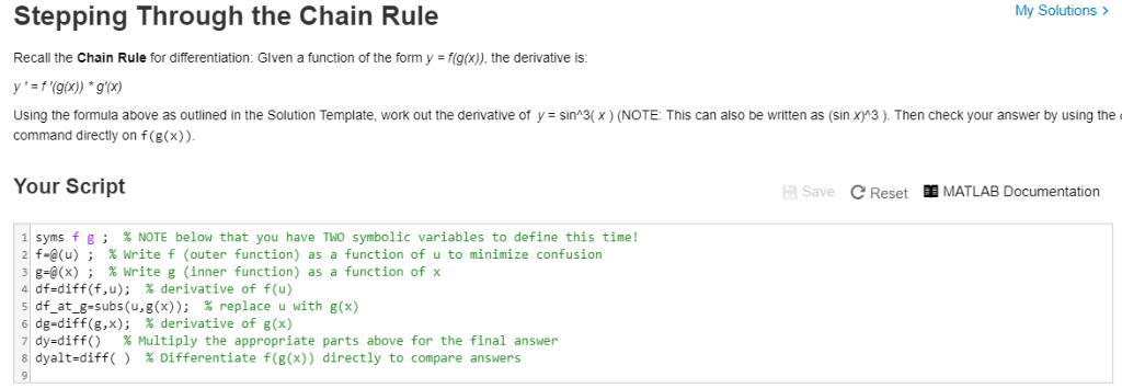 Solved Stepping Through the Chain Rule My Solutions Recall | Chegg.com