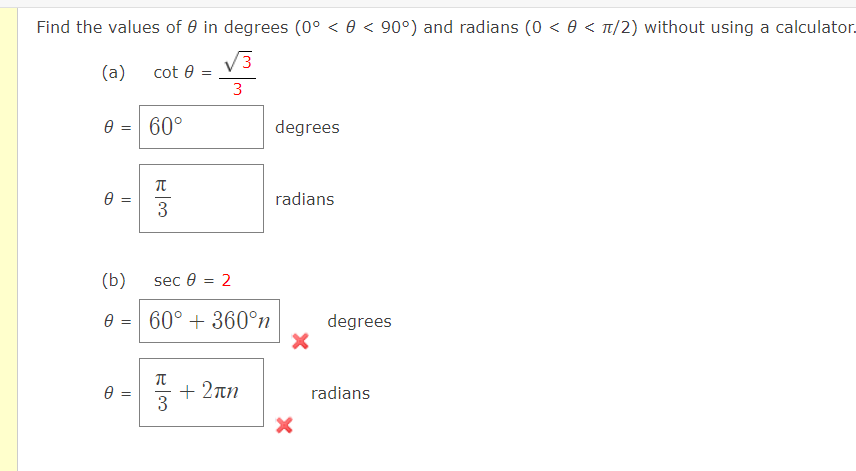 Solved Find the values of 0 in degrees (0°