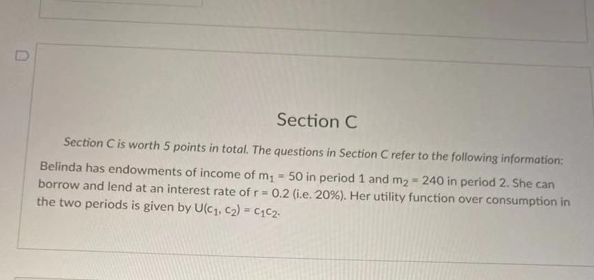Solved Section C Section C is worth 5 points in total. The | Chegg.com