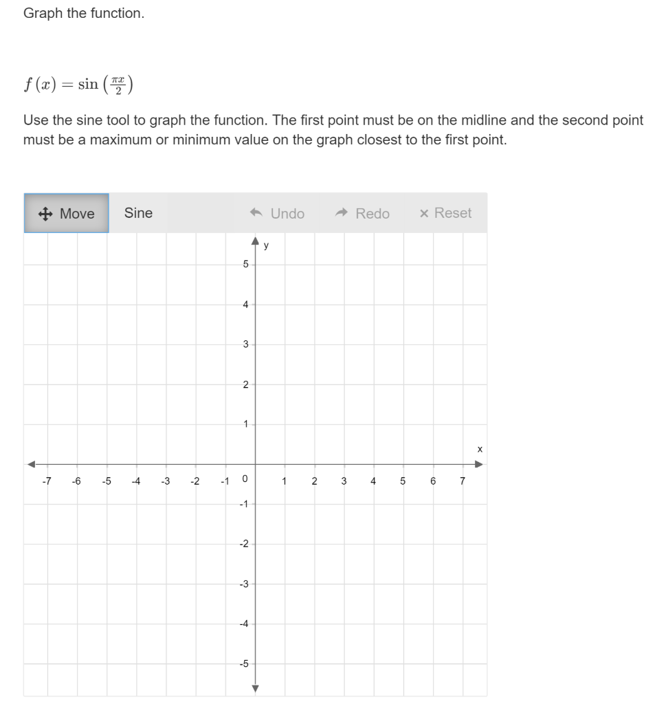 Solved Graph the function. f(x) = sin ( T ) Use the sine | Chegg.com