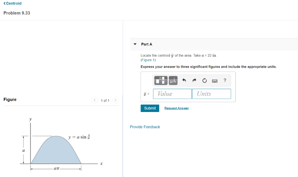 Solved Submit Request Answer Provide Feedback y = a sin ATT | Chegg.com