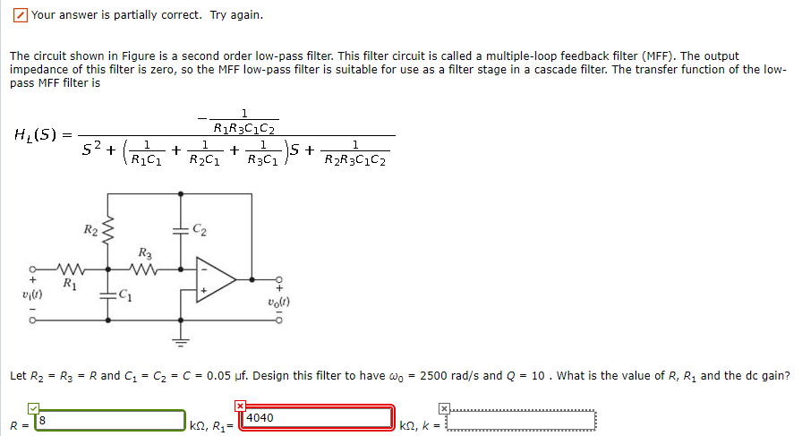 Solved | Your answer is partially correct. Try again. The | Chegg.com
