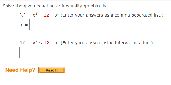 Solved Solve the given equation or inequality graphically. | Chegg.com
