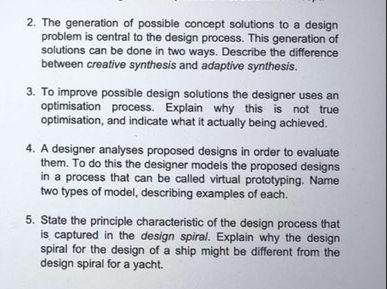 Solved 2. The generation of possible concept solutions to a | Chegg.com