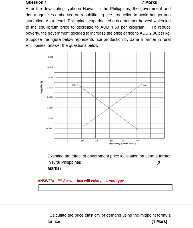 Solved Question 1 7 Marks After the devastating typhoon | Chegg.com