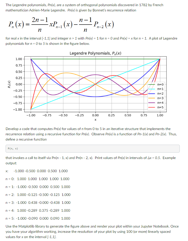 Solved The Legendre polynomials, Pn(x), ﻿are a system of | Chegg.com