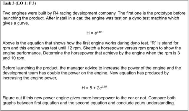 Solved Task 3 (LO 1: P3) Two engines were built by R4 racing | Chegg.com