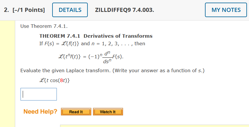 Solved Use Theorem 7.4.1. THEOREM 7.4.1 Derivatives of | Chegg.com Solved Use Theorem 7.4.1. THEOREM 7.4.1 Derivatives of | Chegg.com