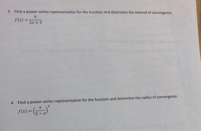 Solved 3. Find a power series representation for the | Chegg.com