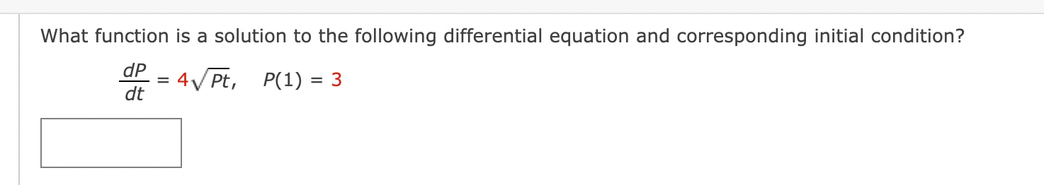 Solved What function is a solution to the following | Chegg.com