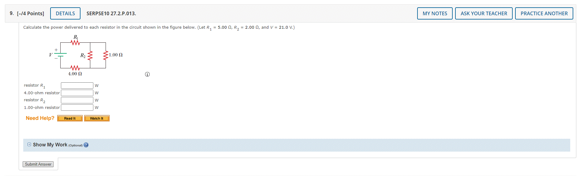 Solved I need help on my DC circuit homework for physics 2. | Chegg.com
