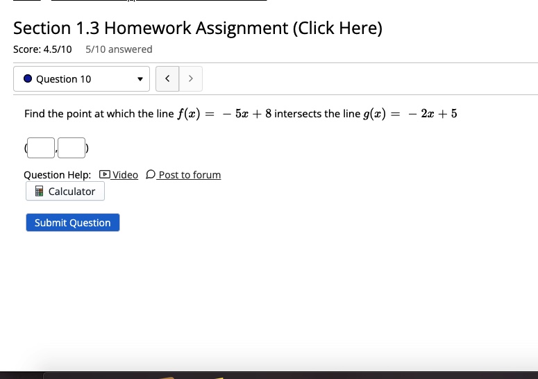 Solved Section 1 3 Homework Assignment Click Here Score