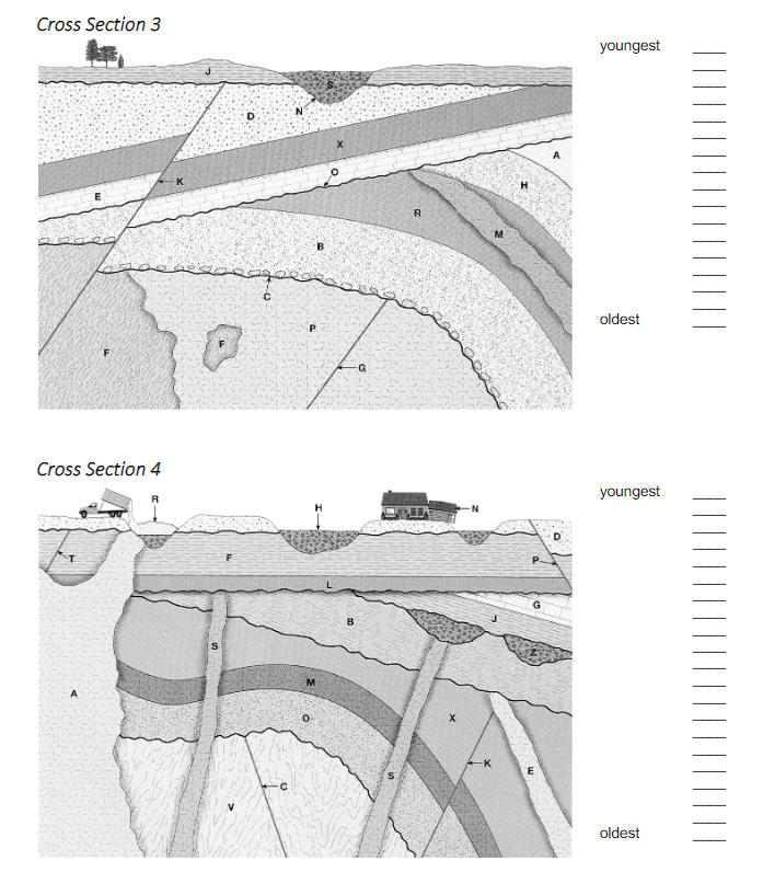 Solved Cross Section 3 youngest oldest Cross Section 4 | Chegg.com