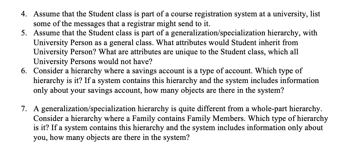 4. Assume that the Student class is part of a course | Chegg.com