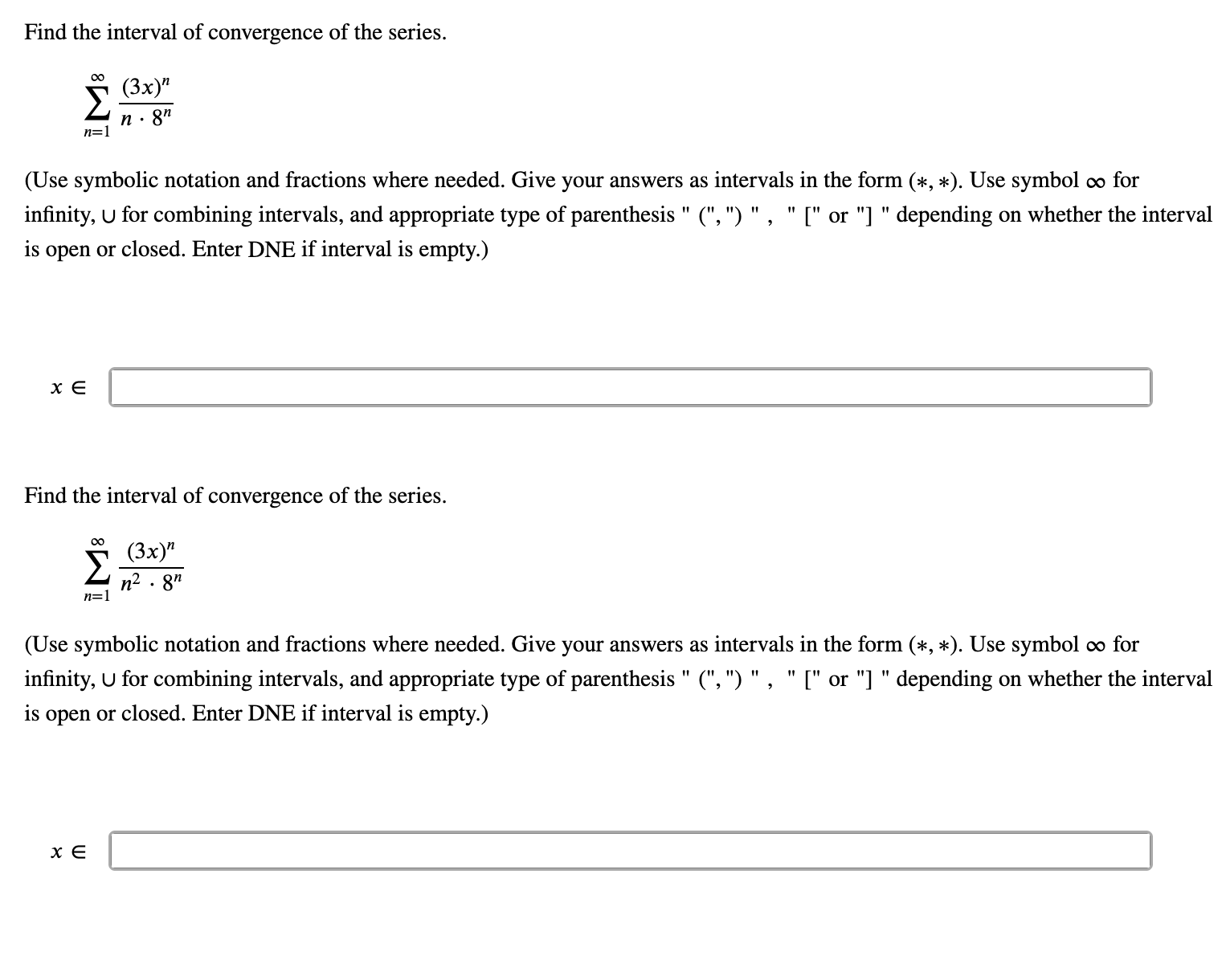 Solved Find the interval of convergence of the series. | Chegg.com