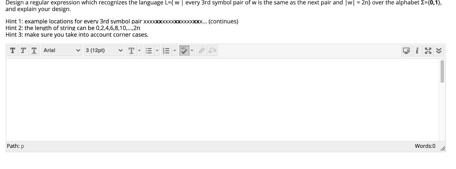 Solved Design a regular expression which recognizes the | Chegg.com