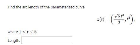 Solved Find the arc length of the parameterized curve + r(t) | Chegg.com