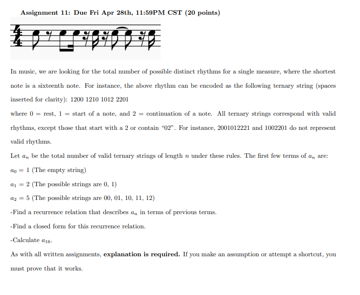 Solved Assignment 11: Due Fri Apr 28th, 11:59PM CST (20 | Chegg.com