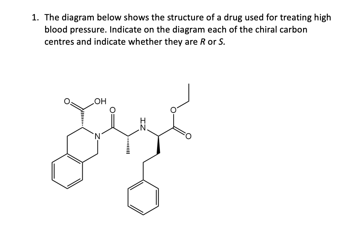 Solved 1. The diagram below shows the structure of a drug | Chegg.com