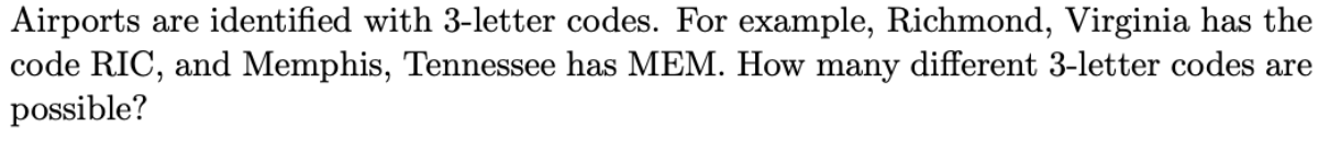Solved Airports are identified with 3-letter codes. For | Chegg.com