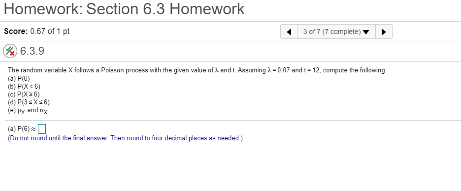 Solved Homework Section 6 3 Homework Score 0 Of 1 Pt 3 Of