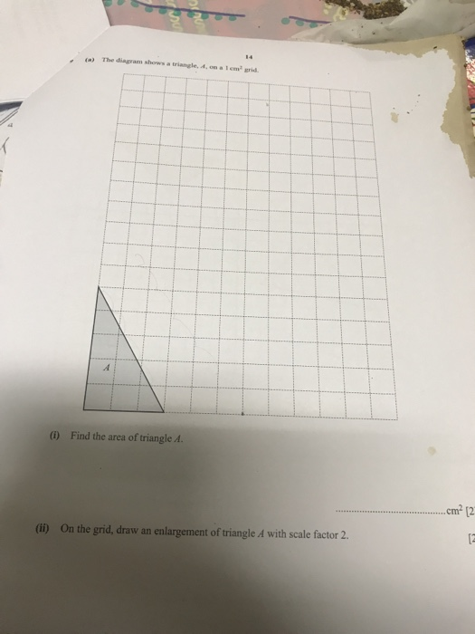 Solved ,The diagram shows a triangle, 4, on am grid (i) Find | Chegg.com