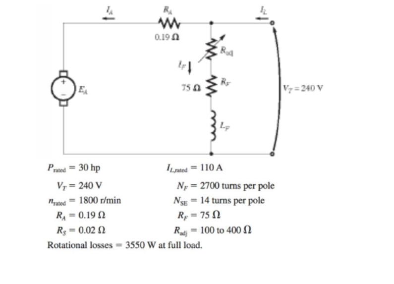Solved Prated VTnrated RARS=30hp=240 | Chegg.com