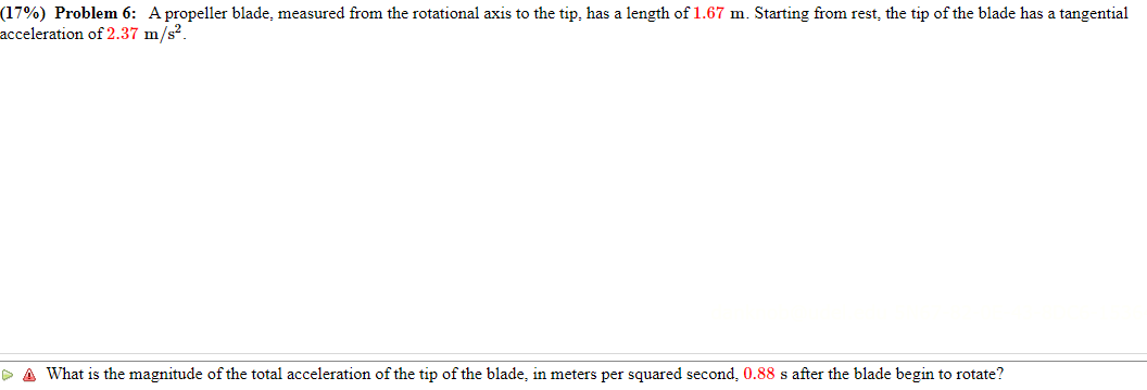 Solved 17\%) Problem 6: A propeller blade, measured from the | Chegg.com Solved 17\%) Problem 6: A propeller blade, measured from the | Chegg.com