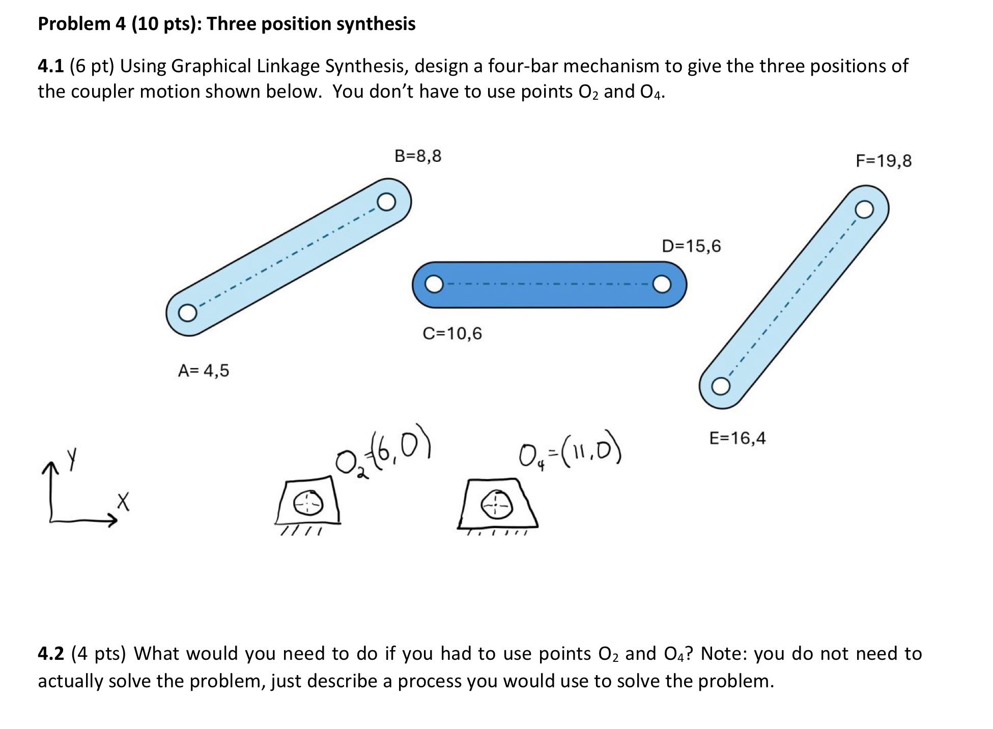 Solved Problem 4 (10 ﻿pts): Three position synthesis4.1 (6 | Chegg.com