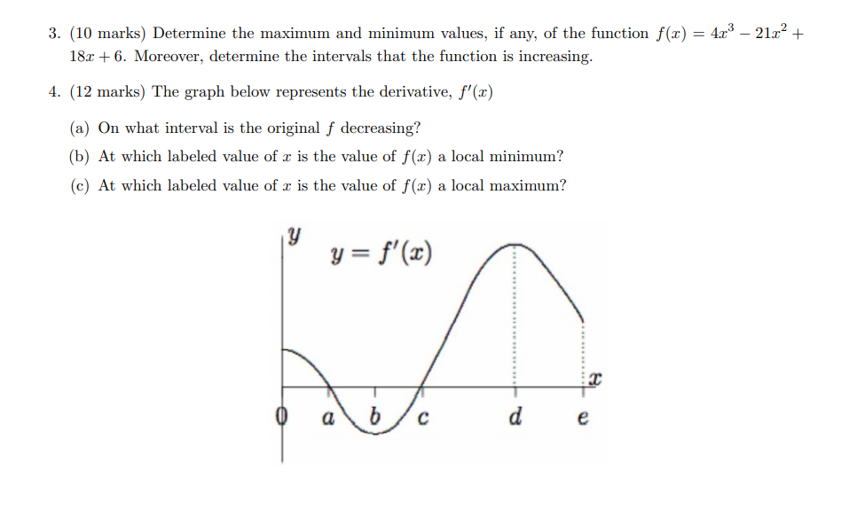 Solved 3. (10 marks) Determine the maximum and minimum | Chegg.com