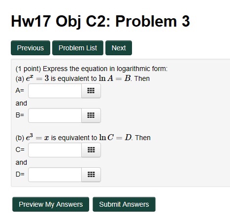 Solved Hw17 Obj C2: Problem 3 Previous Problem List Next (1 | Chegg.com