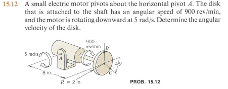 Solved 15.12 A small electric motor pivots about the | Chegg.com