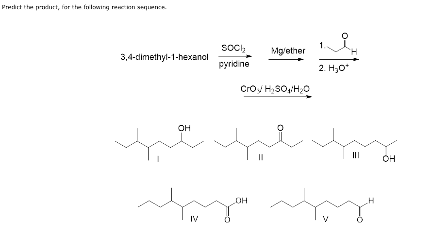 Solved Predict the product, for the following reaction | Chegg.com