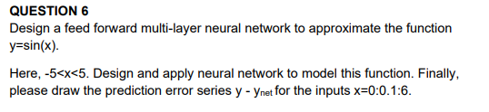 Solved QUESTION 6 Design a feed forward multi-layer neural | Chegg.com