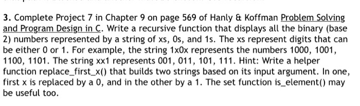 Solved 3. Complete Project 7 in Chapter 9 on page 569 of | Chegg.com
