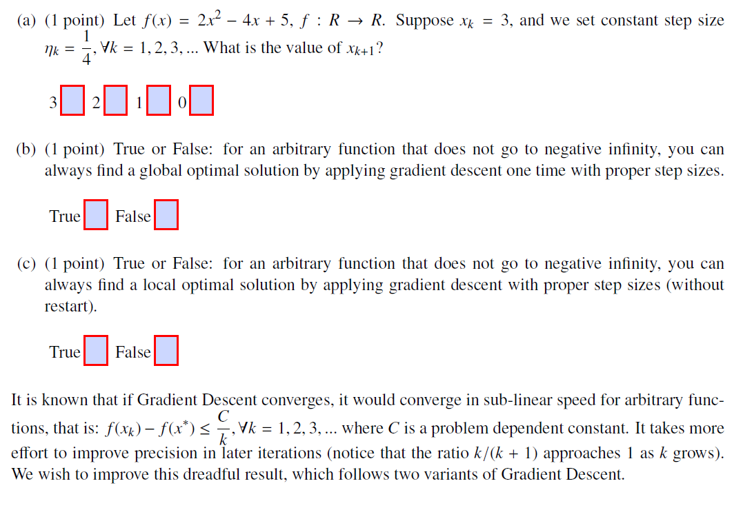 -oblem 3: Optimization Algorithms [ 20 points] We | Chegg.com