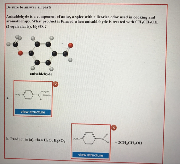 Solved Be sure to answer all parts. Anisaldehyde is a | Chegg.com