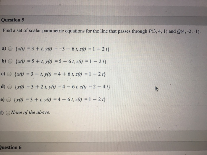 Solved Find a set of scalar parametric equations for the | Chegg.com