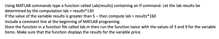 Solved Using MATLAB commands type a function called | Chegg.com