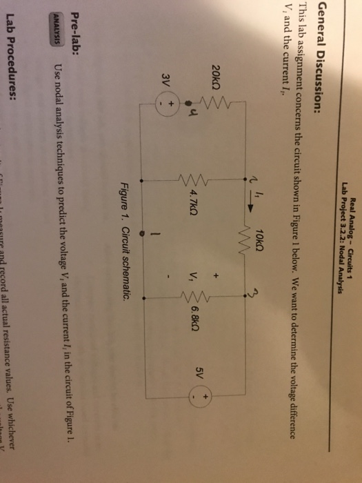 Solved Real Analog-Circuits 1 Lab Project 3.2.2: Nodal | Chegg.com