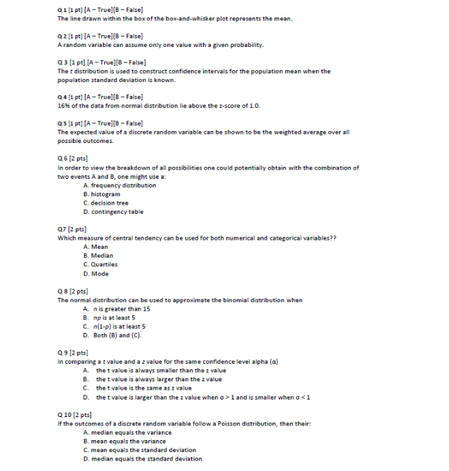 Solved Q11pt] [A-True][B - False] The line drawn within the | Chegg.com