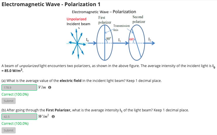 Solved Electromagnetic Wave - Polarization 1 Electromagnetic | Chegg.com