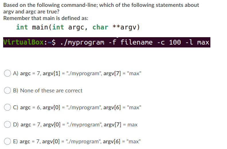 Based on the following command-line; which of the | Chegg.com