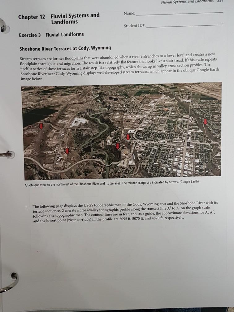 Solved Shoshone River Terraces at Cody, Wyoming Stream | Chegg.com