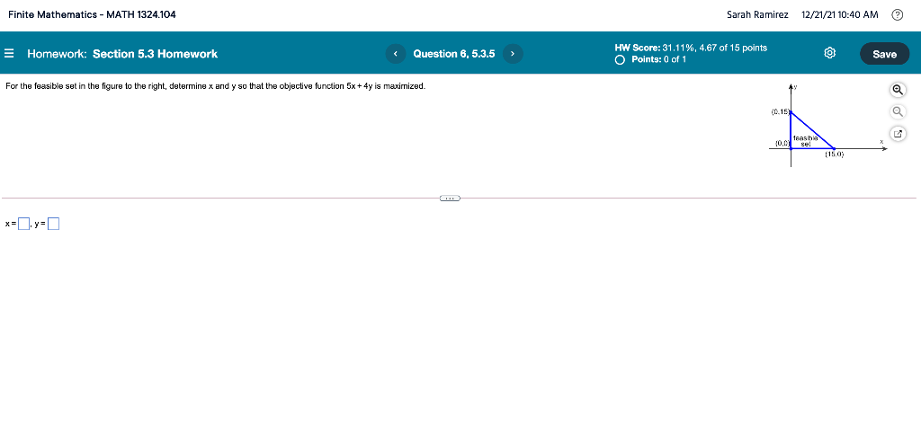 Solved Finite Mathematics - MATH 1324.104 Sarah Ramirez | Chegg.com